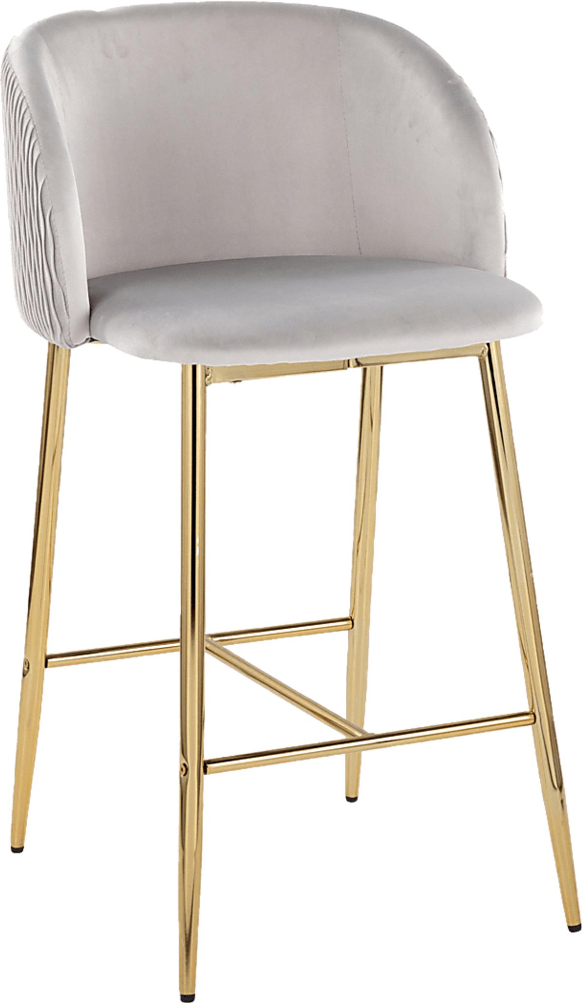Marsanne IV Gold Colors,Metal Silver Gray Velvet Plush Counter Height ...