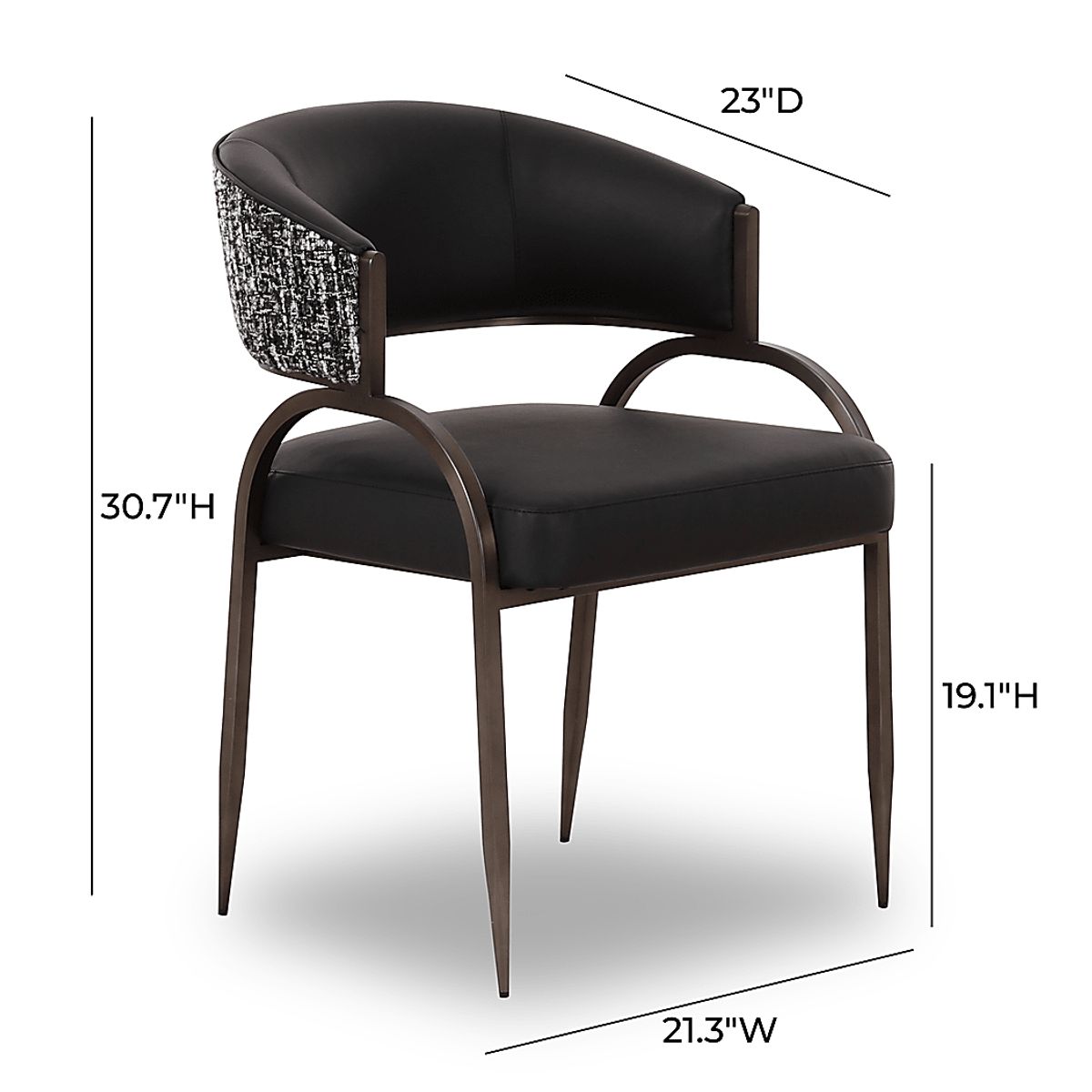 Marscoms I Black Polyurethane Fabric Arm Chair | Rooms to Go
