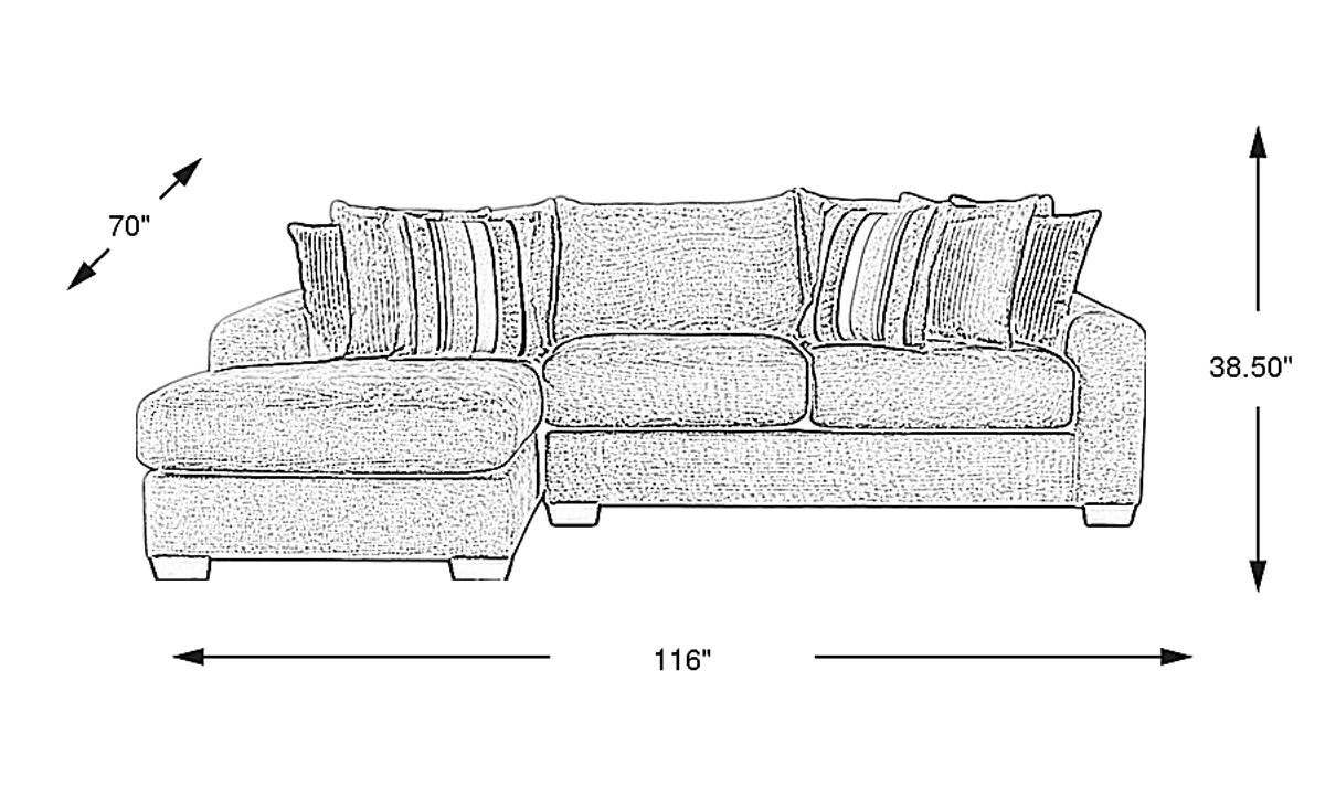 Martin Gray Chenille Fabric 2 Pc With Chaise Left Arm Sectional | Rooms ...