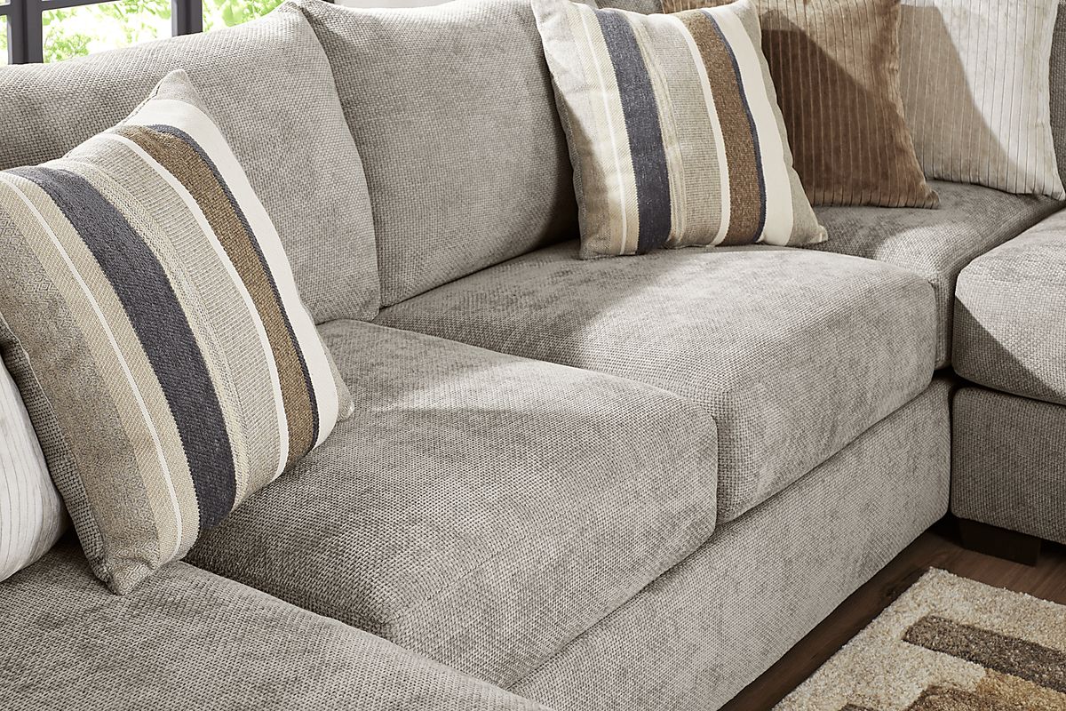 Martin Gray Chenille Fabric 3 Pc With Chaise Left Arm Sectional | Rooms ...