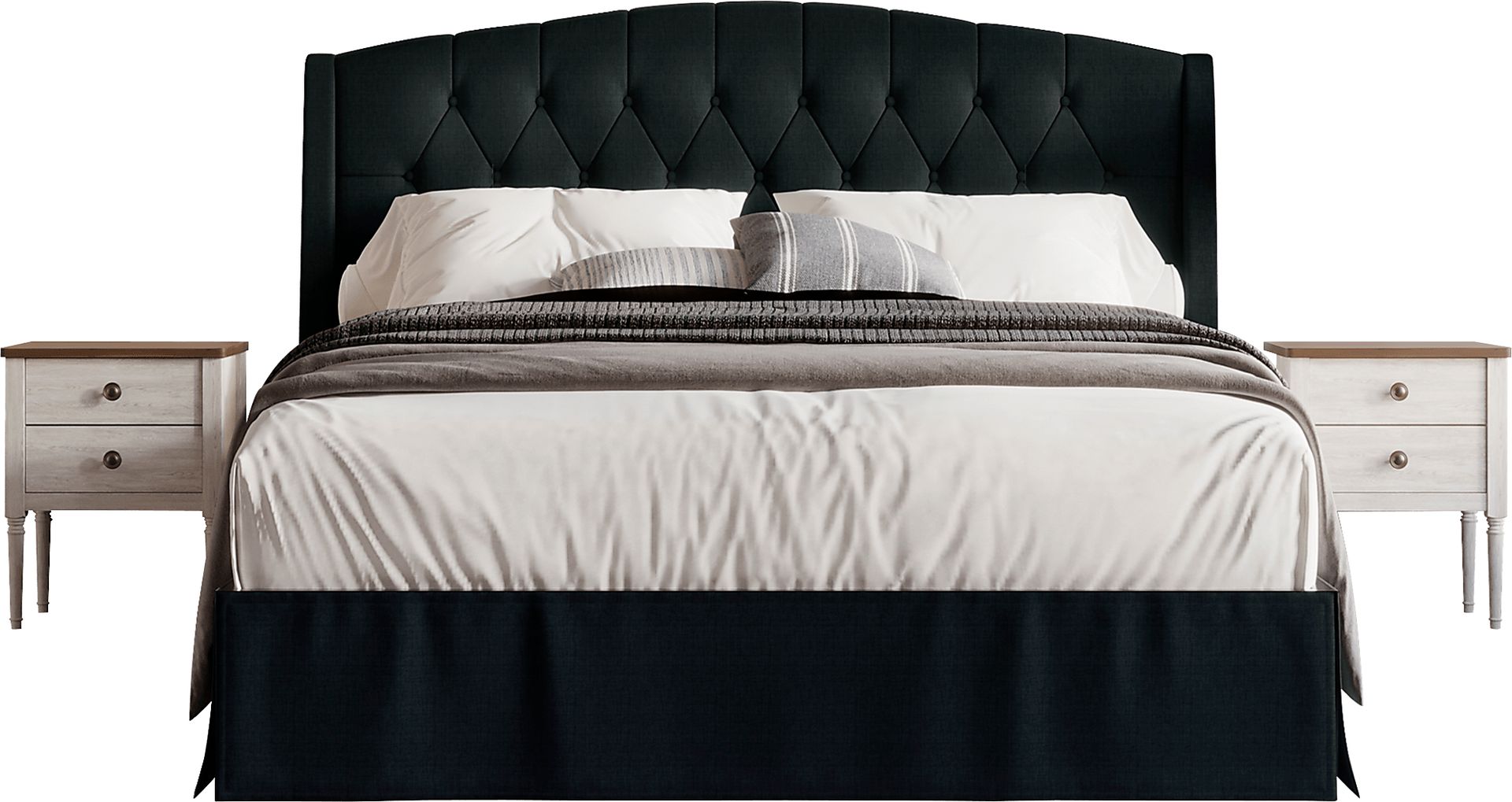 Martway Charcoal Gray Black,Gray Polyester Fabric King Bedroom Set ...