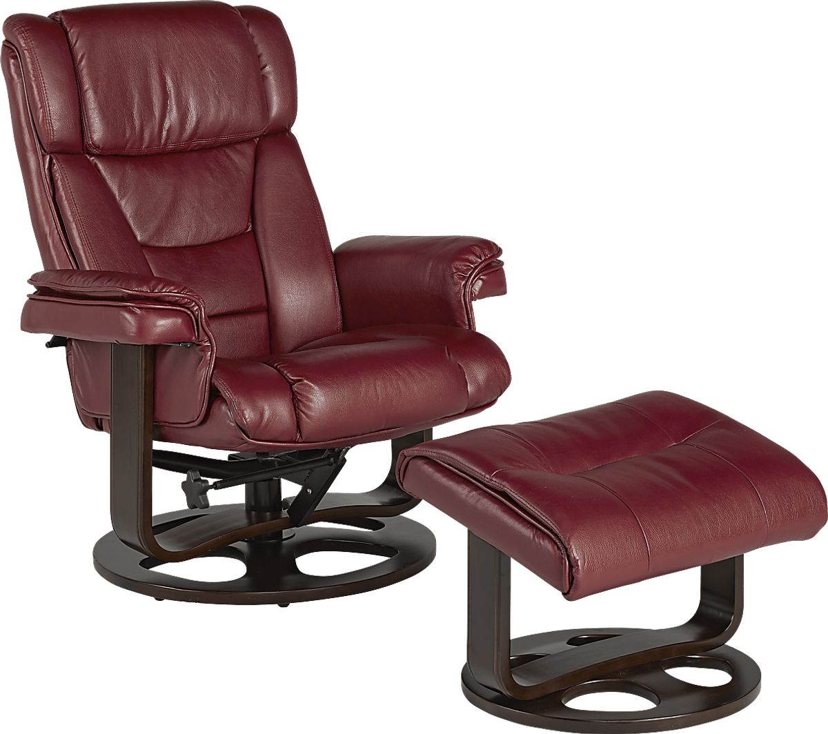 Matteo Red Synthetic Fabric Chair & Ottoman | Rooms to Go