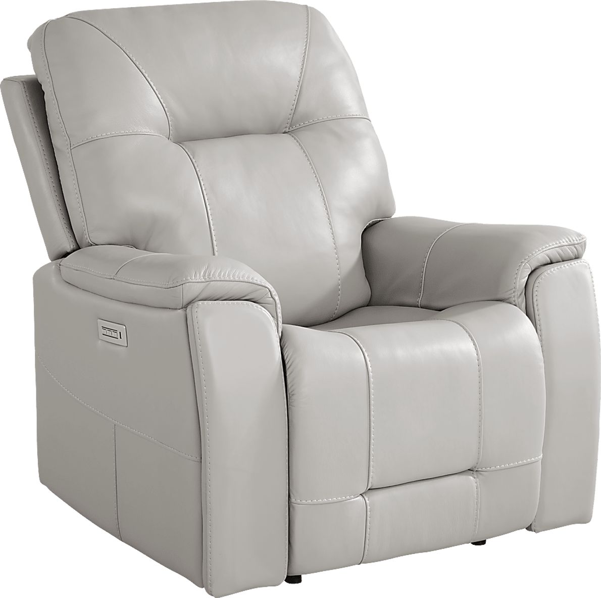 Matthews Cove Dove Gray Leather 8 Pc Triple Power Reclining Living Room ...