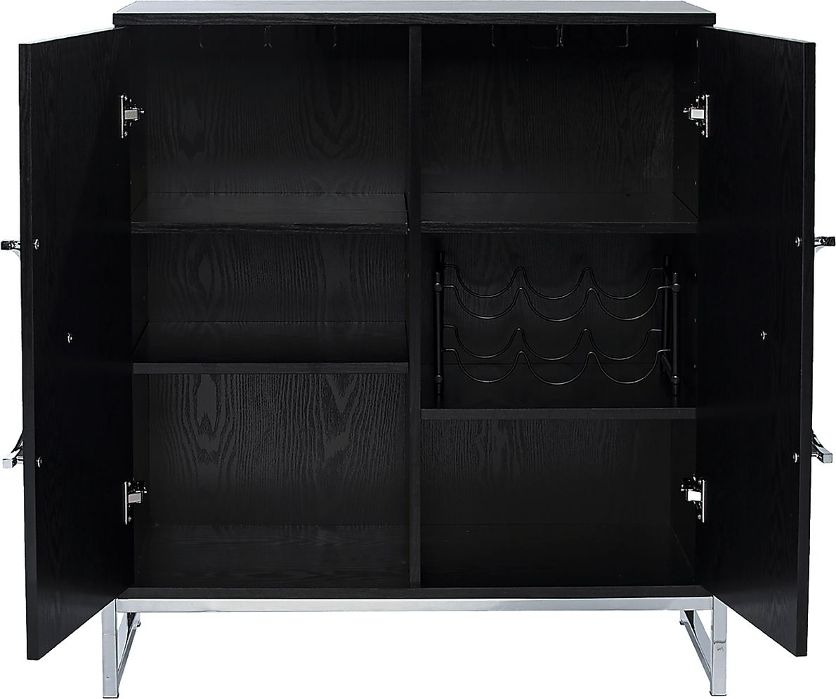 Mavelle Black Bar Cabinet - Rooms To Go