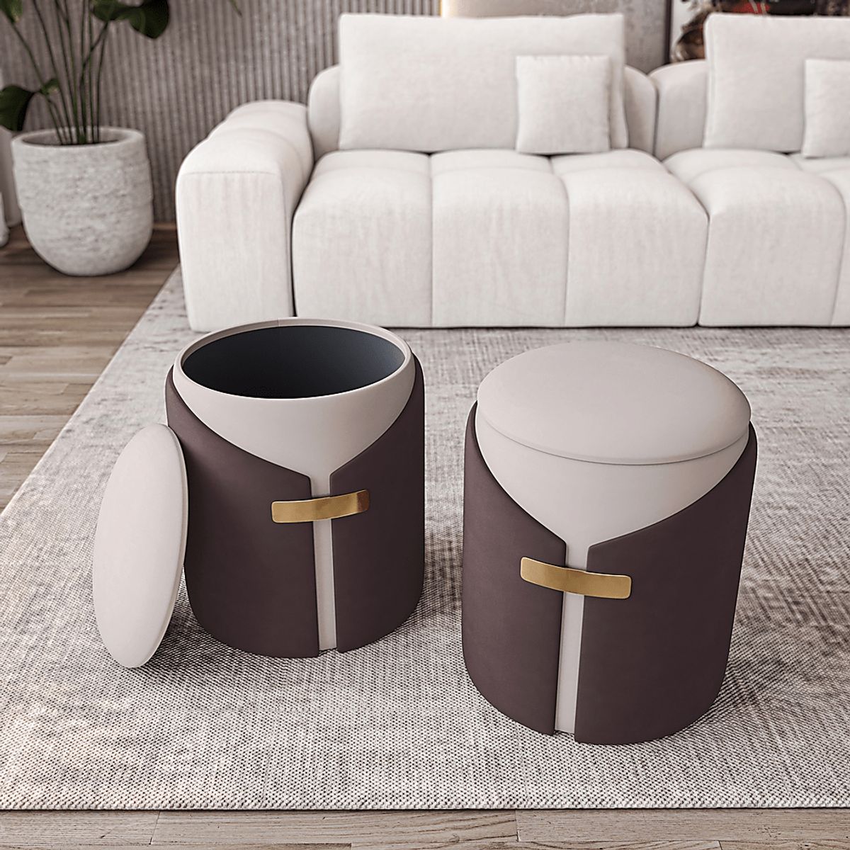 Mavri Brown Storage Ottoman | Rooms to Go