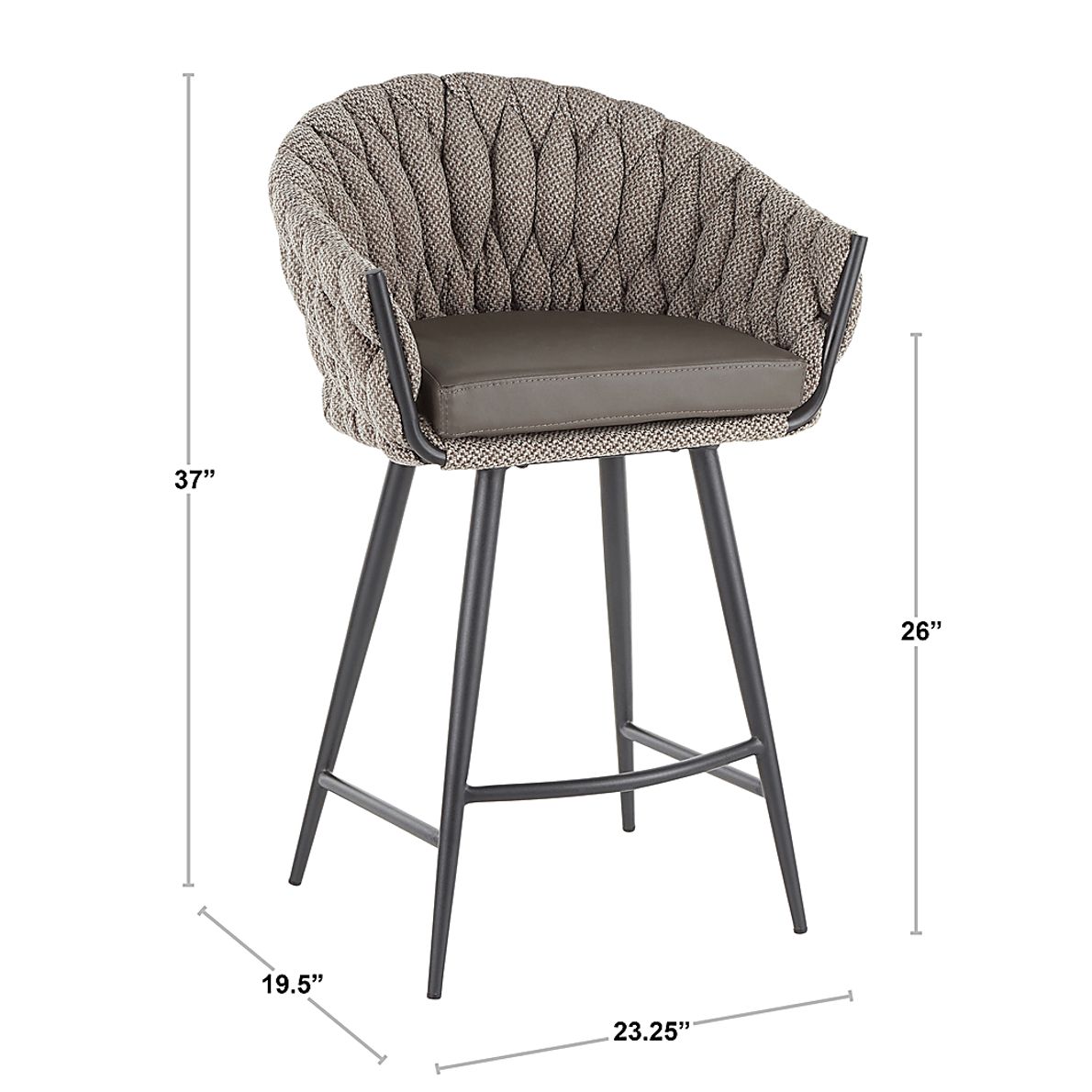 Maxine Lane Gray Counter Height Stool - Rooms To Go