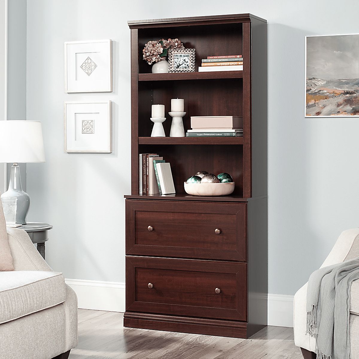 Mazehut Brown Dark Wood Bookcase | Rooms to Go