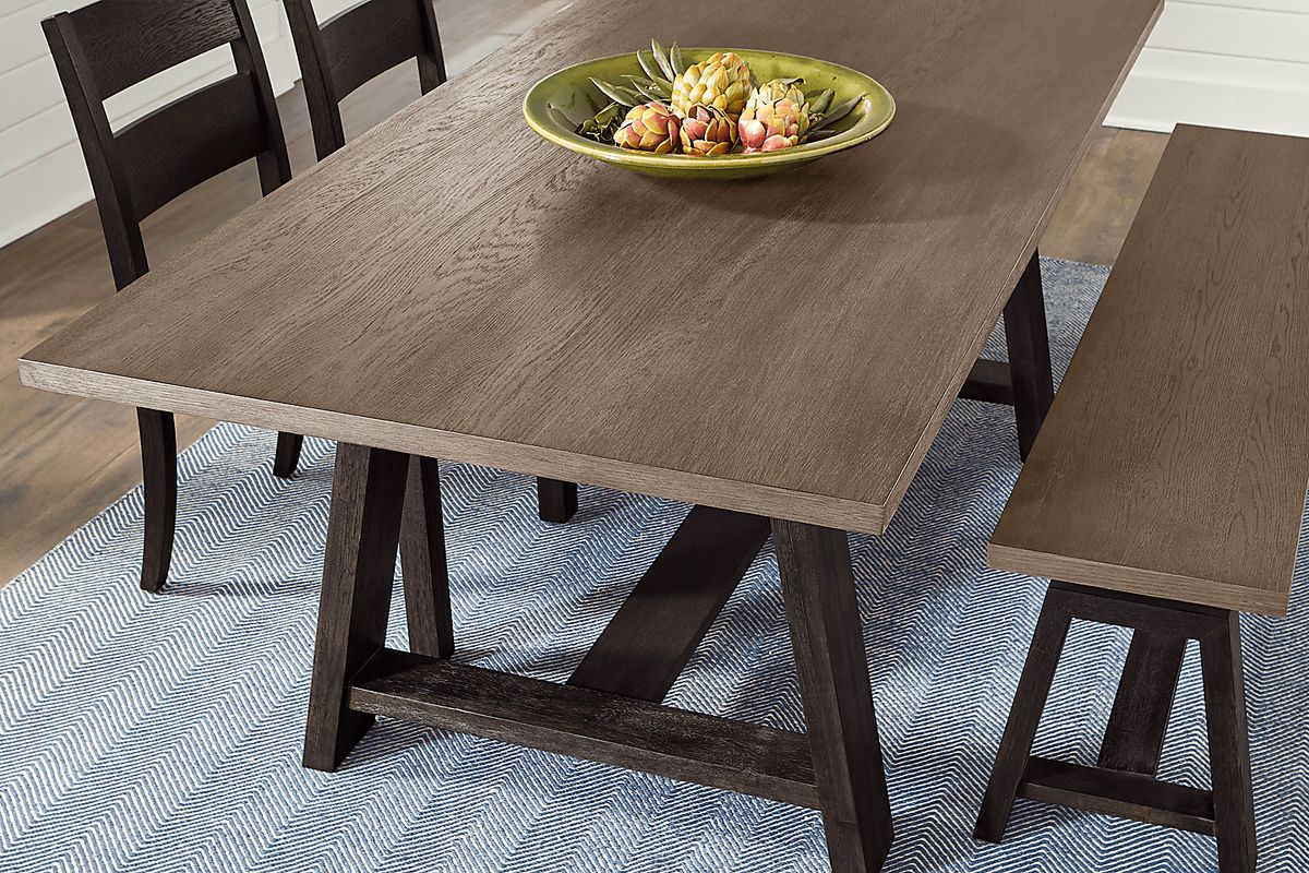 Mccallum 6 Pc Walnut Dark Wood Dining Room Set With Dining Table, Side ...