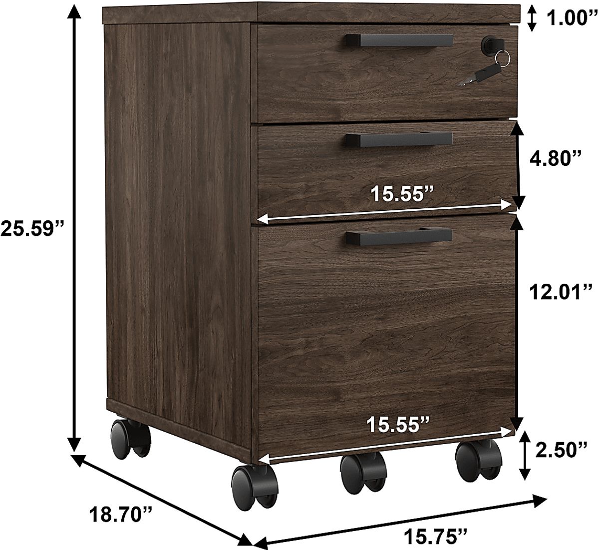 Mckelvey Brown Dark Wood File Cabinet | Rooms to Go