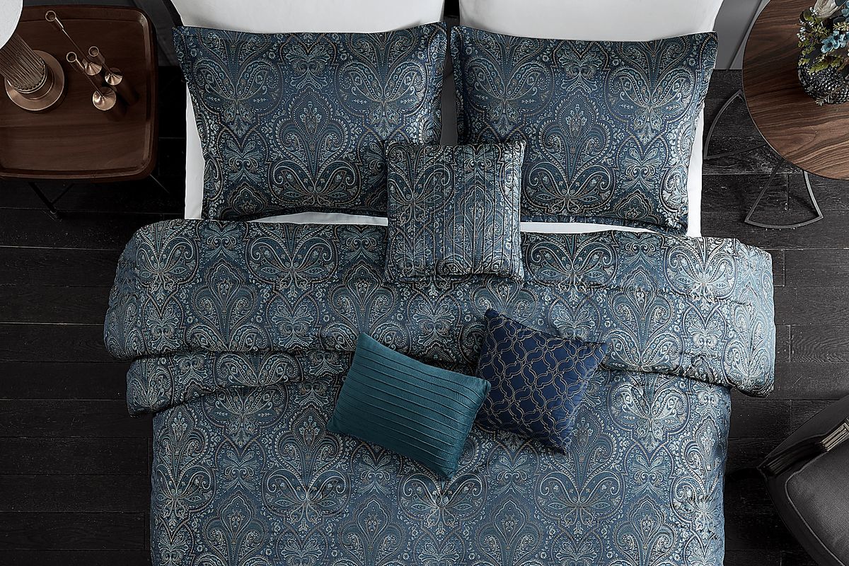 Mckillop Teal Blue,Green Polyester Fabric King Linen | Rooms to Go