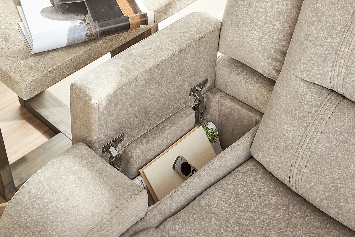 Mckinley Beige Microfiber Power Reclining Sofa | Rooms to Go