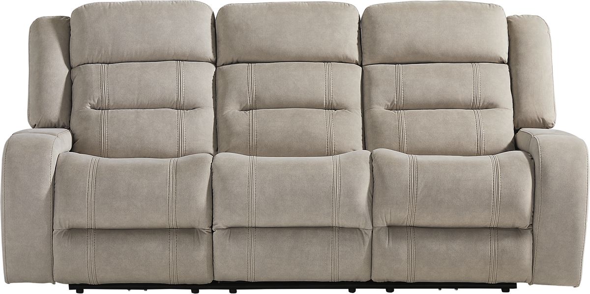 Mckinley Beige Microfiber Power Reclining Sofa | Rooms to Go