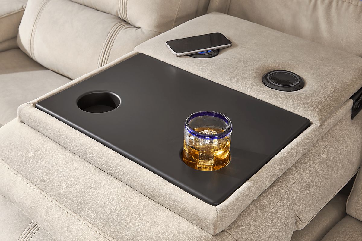 Mckinley Beige Microfiber Power Reclining Sofa | Rooms to Go