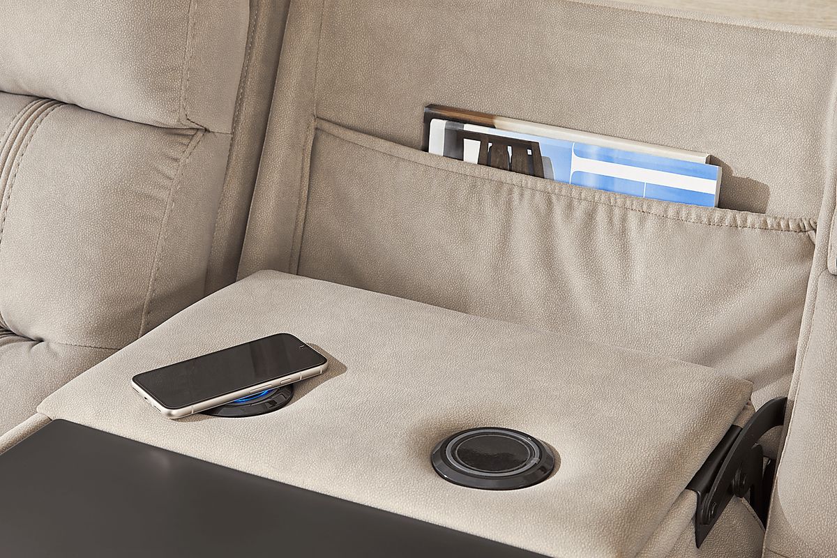 Mckinley Beige Microfiber Power Reclining Sofa | Rooms to Go