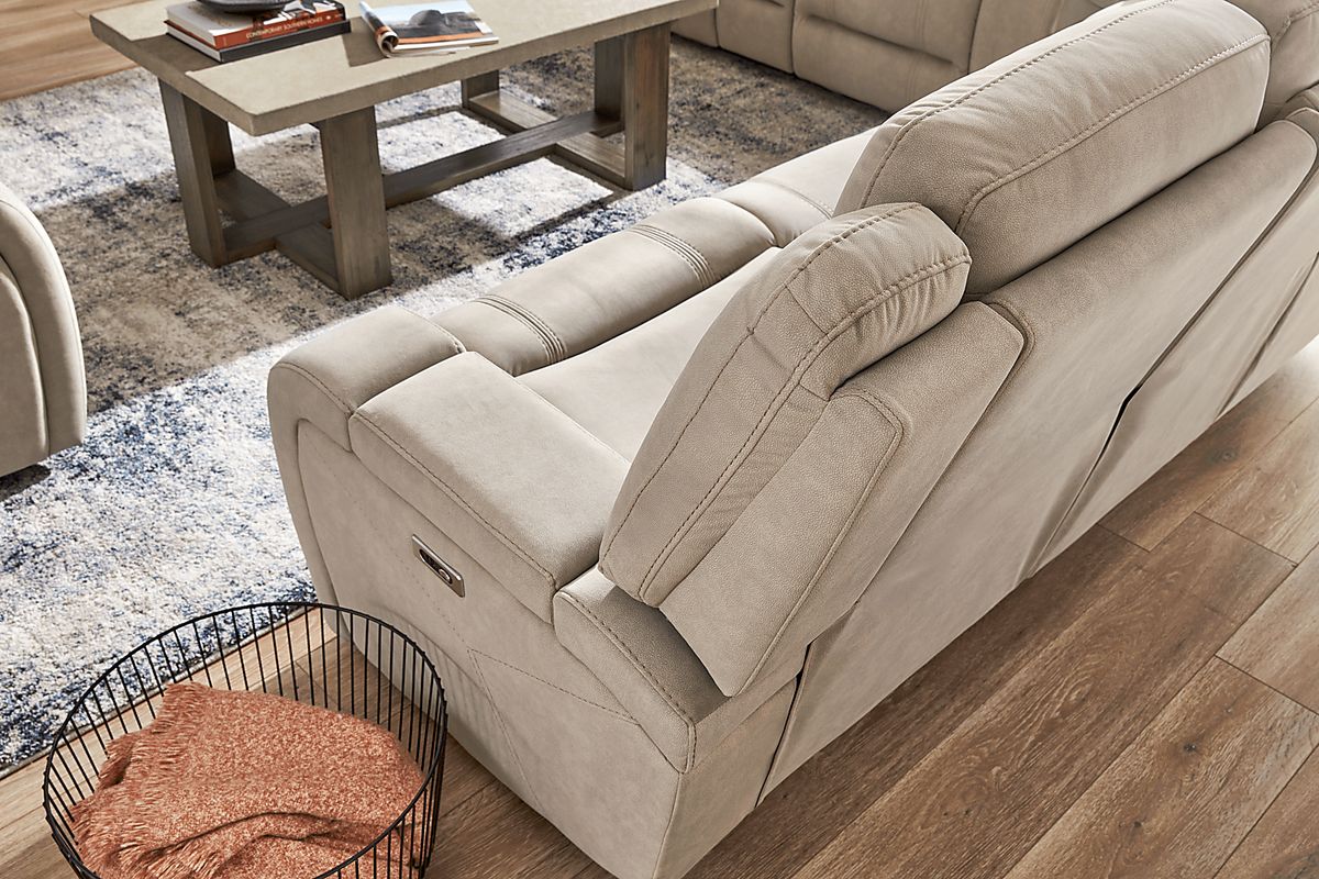 Mckinley Beige Microfiber Power Reclining Sofa | Rooms to Go