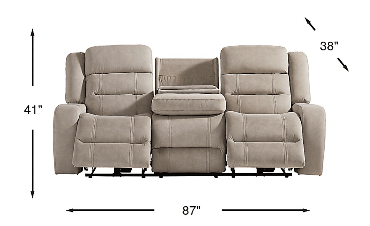 Mckinley Beige Microfiber Power Reclining Sofa | Rooms to Go