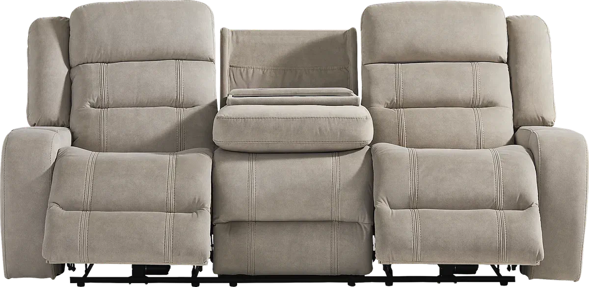Mckinley Beige Microfiber Power Reclining Sofa | Rooms to Go