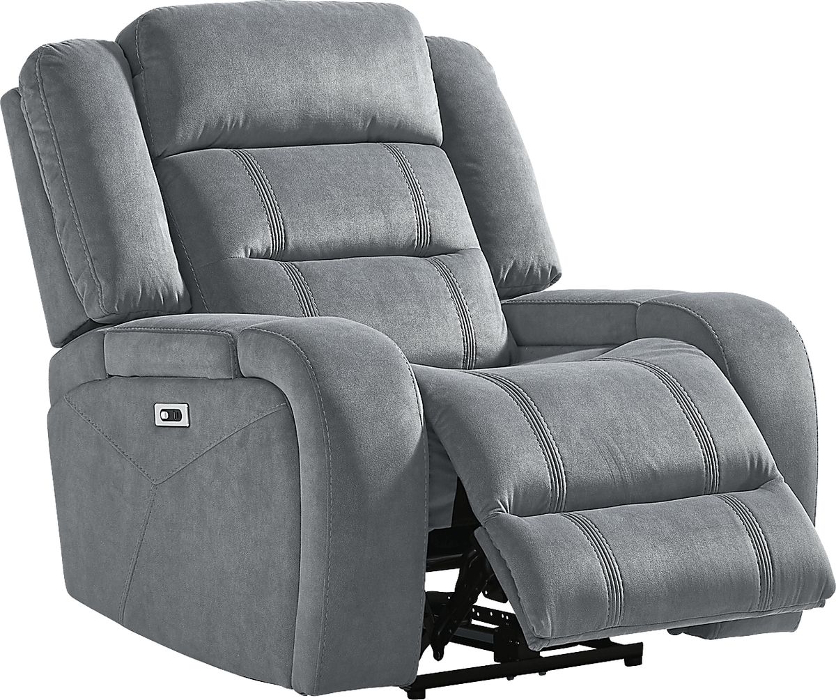 Mckinley Graphite Gray Microfiber Power Recliner | Rooms to Go