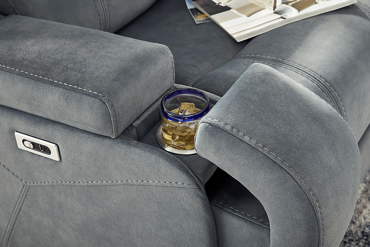 Mckinley Graphite Gray Microfiber Power Reclining Sofa | Rooms to Go