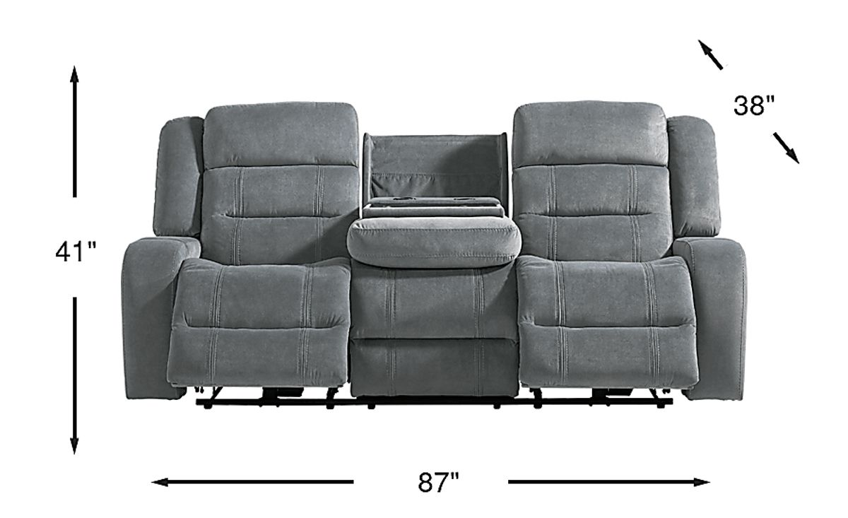 Mckinley Graphite Gray Microfiber Power Reclining Sofa | Rooms to Go