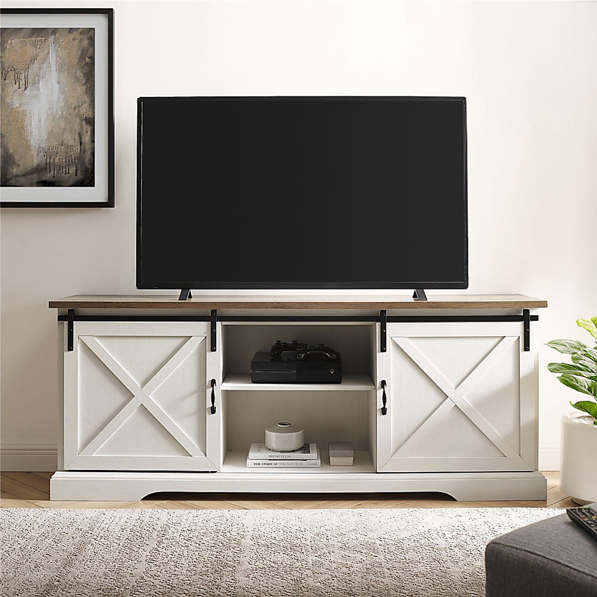 Meador White Colors,White 70" Consoles | Rooms to Go