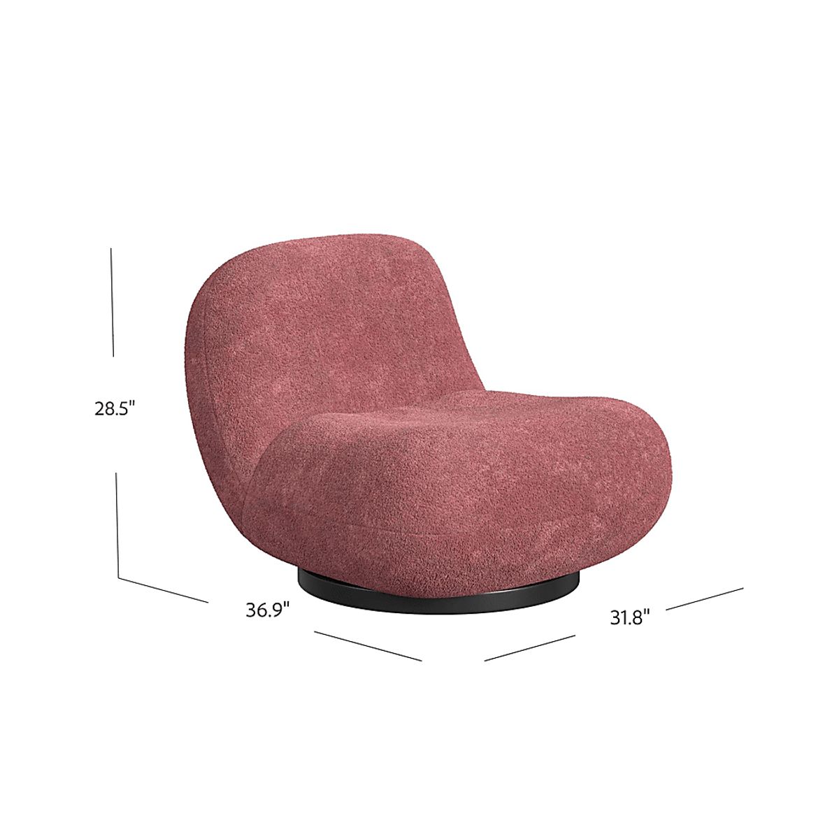 Mehlville Mauve Red Polyester Fabric Swivel Accent Chair | Rooms to Go