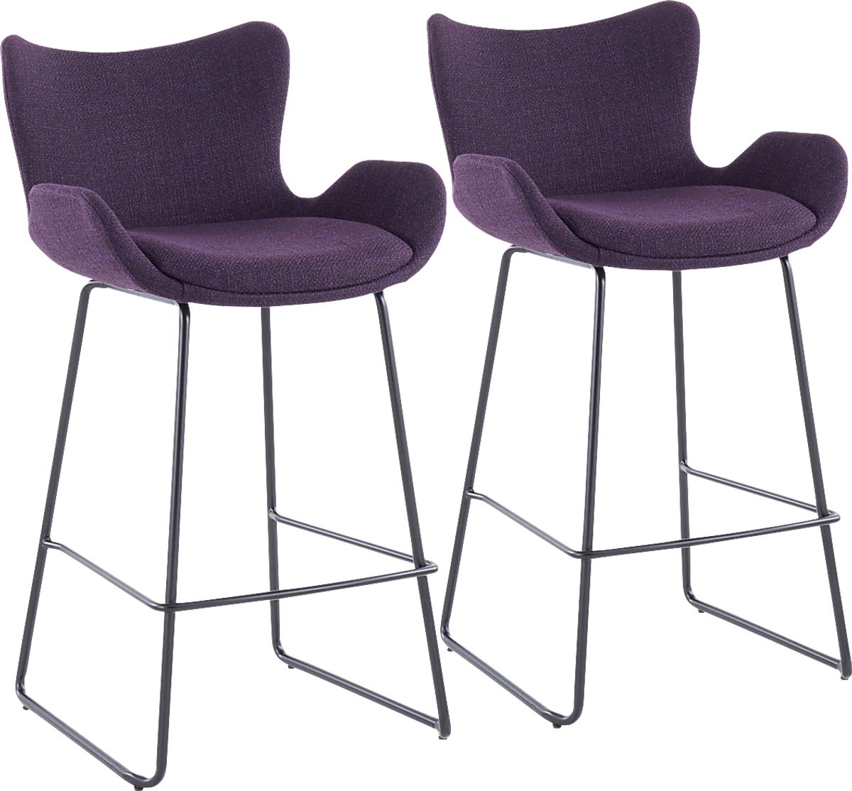 Meinhard Black Black,Colors Purple Red Counter Height Stool, Set Of 2 ...