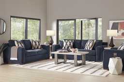 Drew & Jonathan Melbourne 2 Pc Midnight Blue Chenille Fabric Living ...