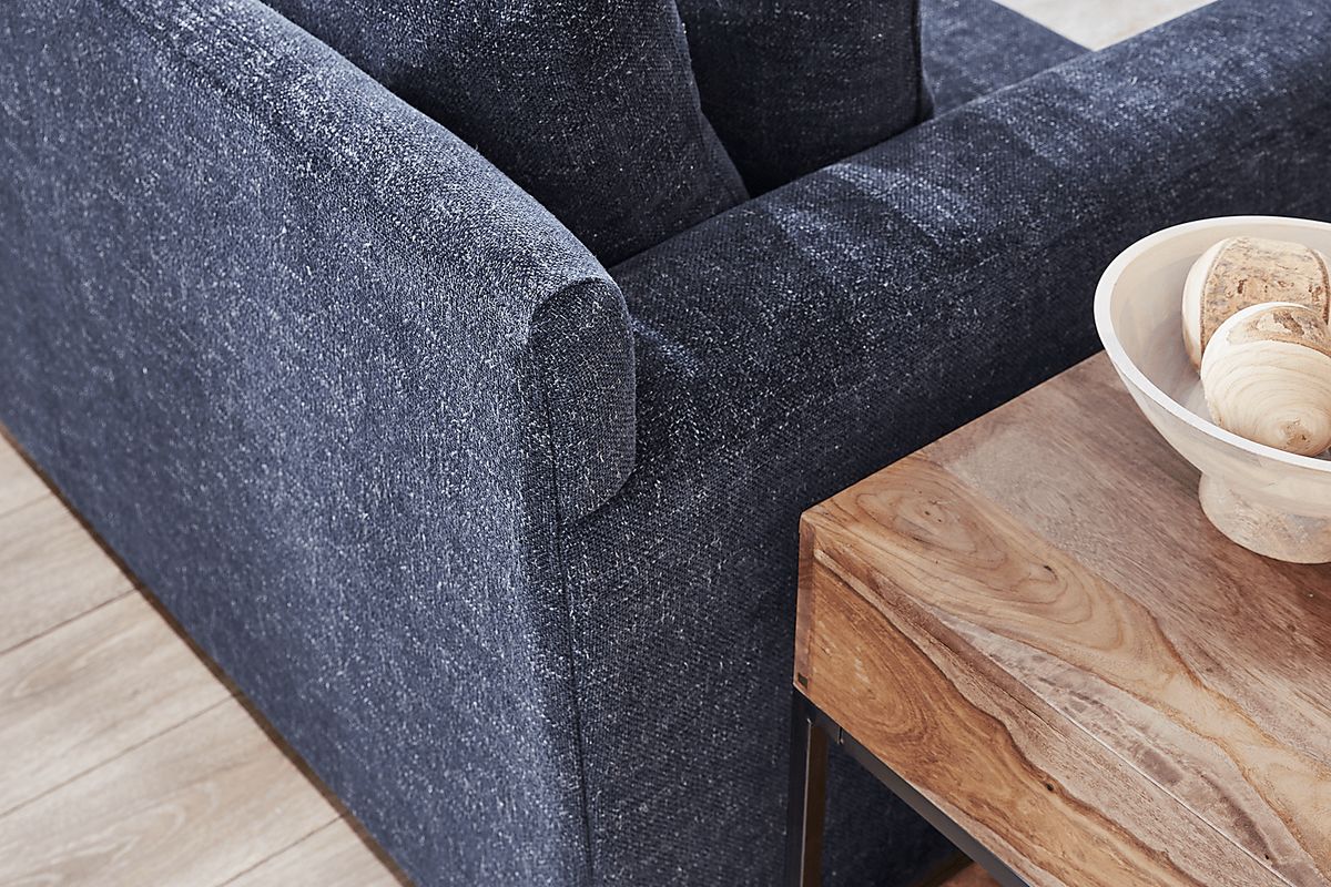 Drew & Jonathan Melbourne 4 Pc Midnight Blue Chenille Fabric Living ...