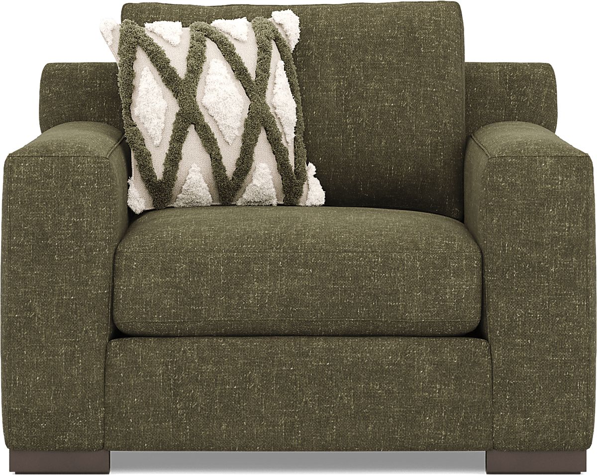 Drew & Jonathan Melbourne 5 Pc Olive Green Chenille Fabric Living Room ...
