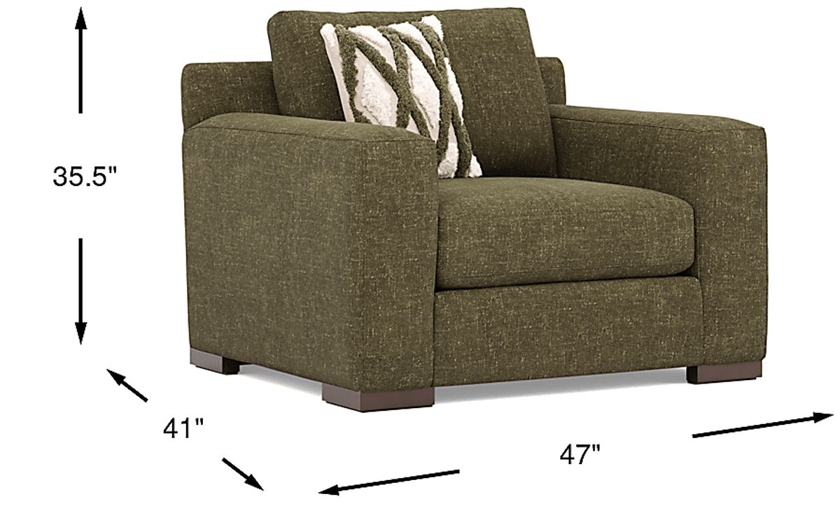 Drew & Jonathan Melbourne Olive Green Chenille Fabric Chair | Rooms to Go