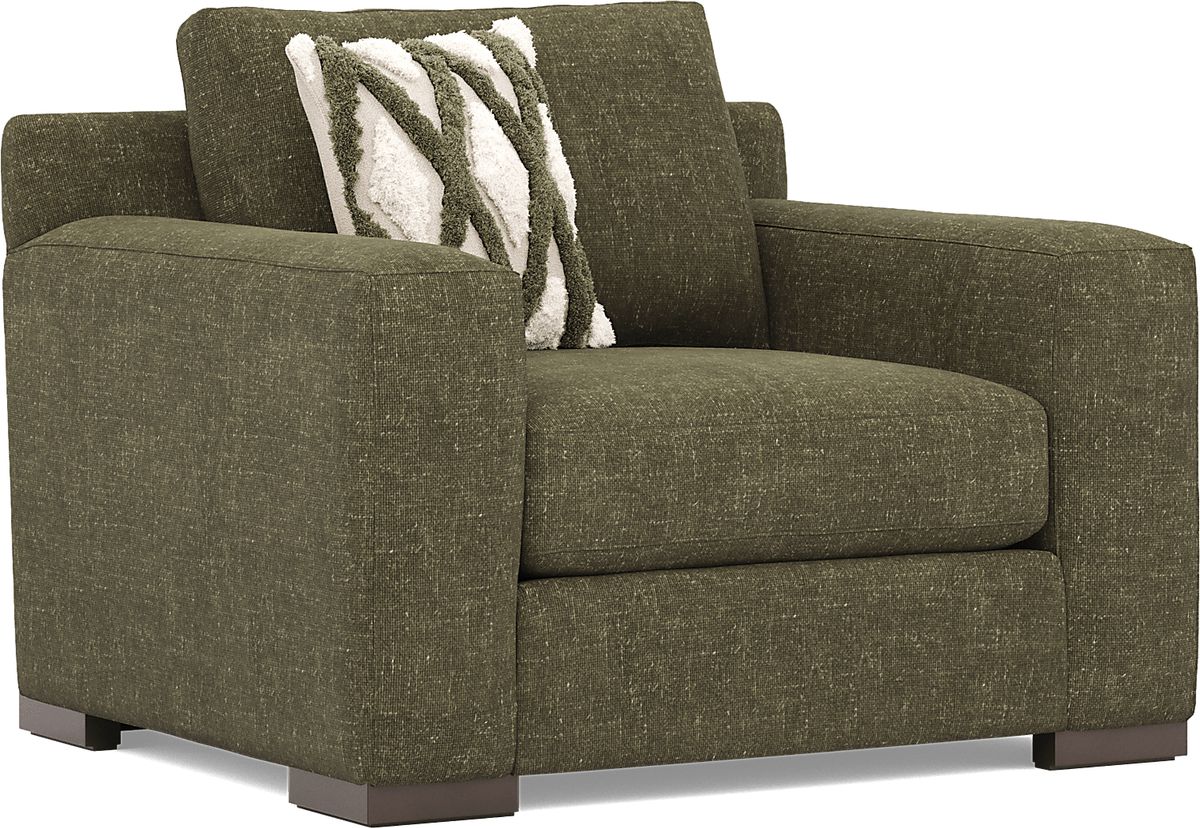 Drew & Jonathan Melbourne Olive Green Chenille Fabric Chair | Rooms to Go