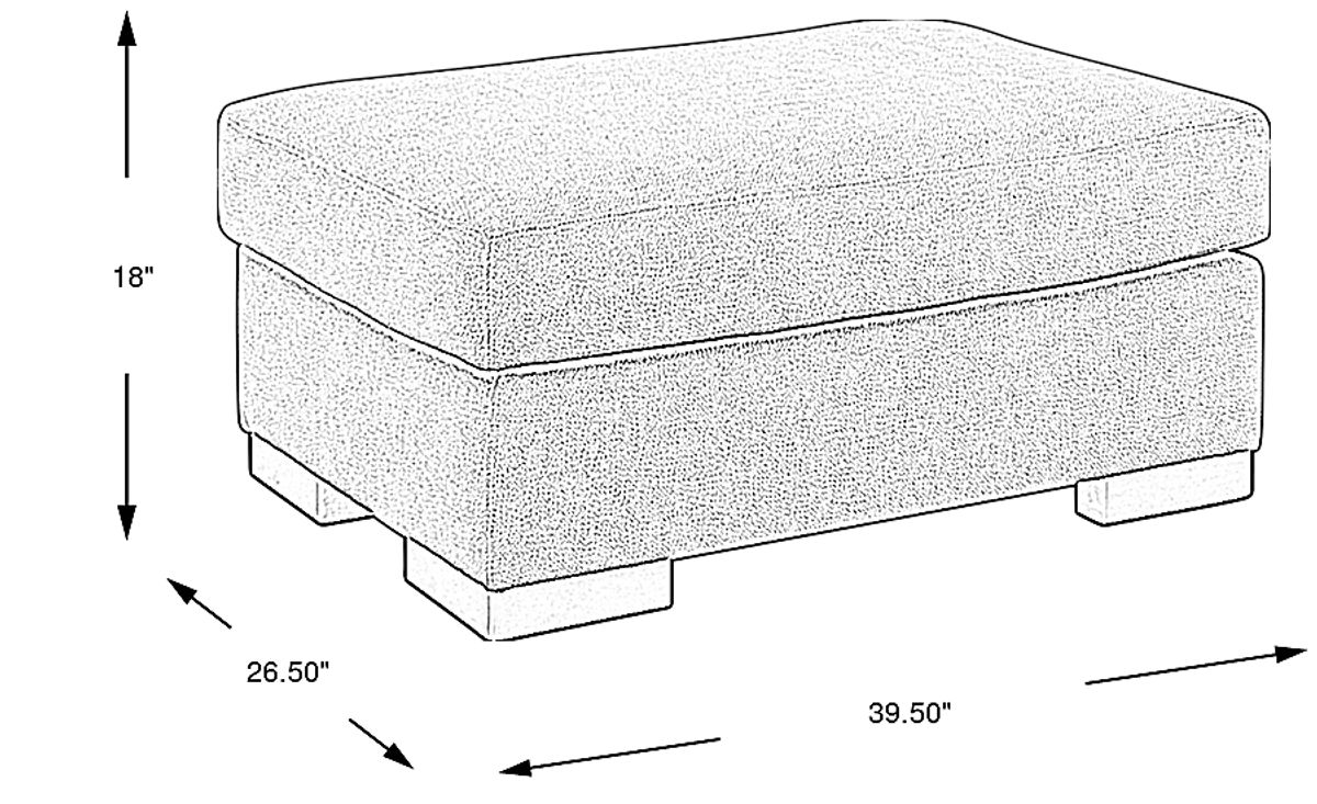 Drew & Jonathan Melbourne Olive Green Chenille Fabric Ottoman | Rooms to Go