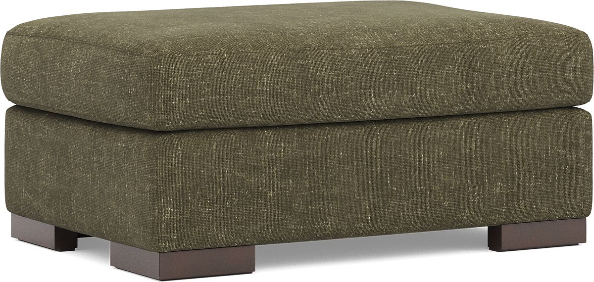 Drew & Jonathan Melbourne Olive Green Chenille Fabric Ottoman | Rooms to Go