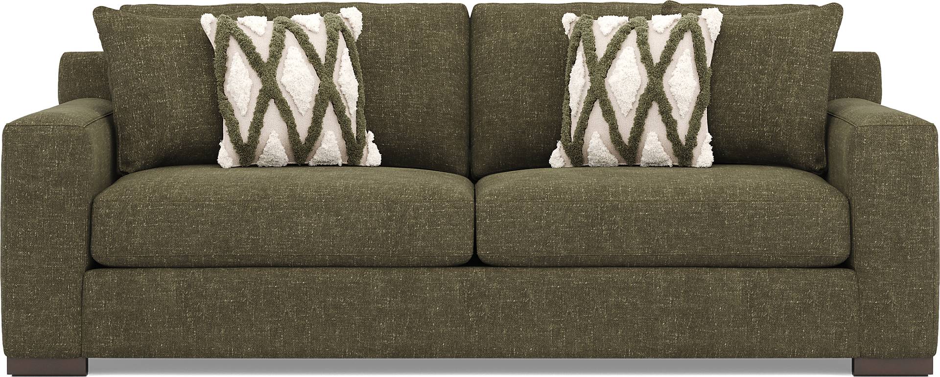 Drew & Jonathan Melbourne 7 Pc Olive Green Chenille Fabric Sleeper ...