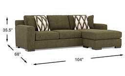 Drew & Jonathan Melbourne Olive Green Chenille Fabric Sofa Chaise ...