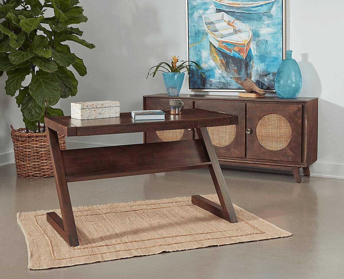 Melcat Brown Dark Wood Desk | Rooms to Go