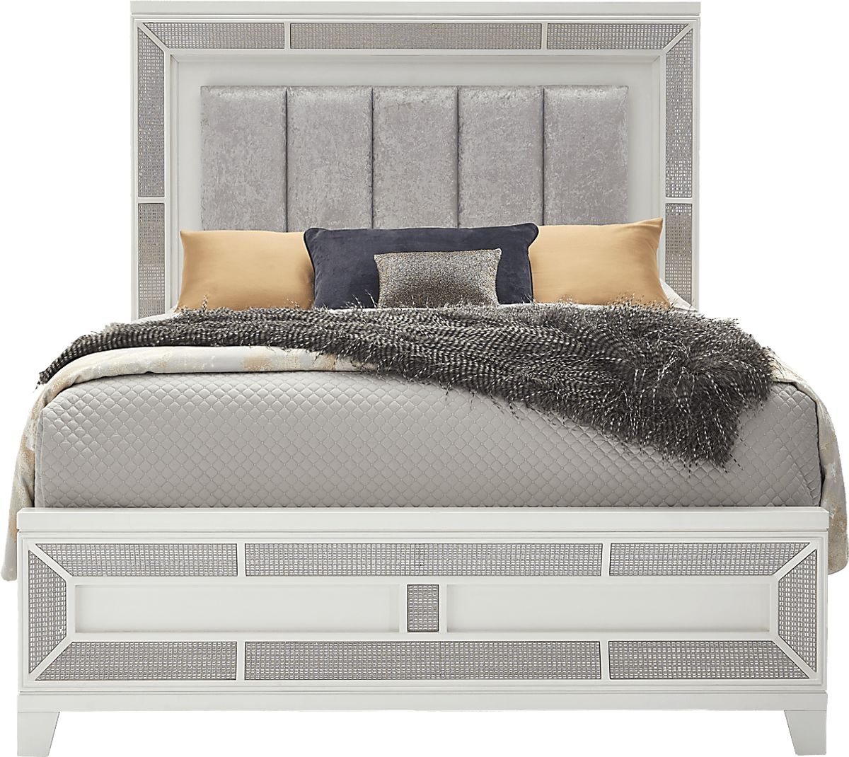 Melrose 5 Pc White Colors,White Queen Bedroom Set With Dresser, 3 Pc ...