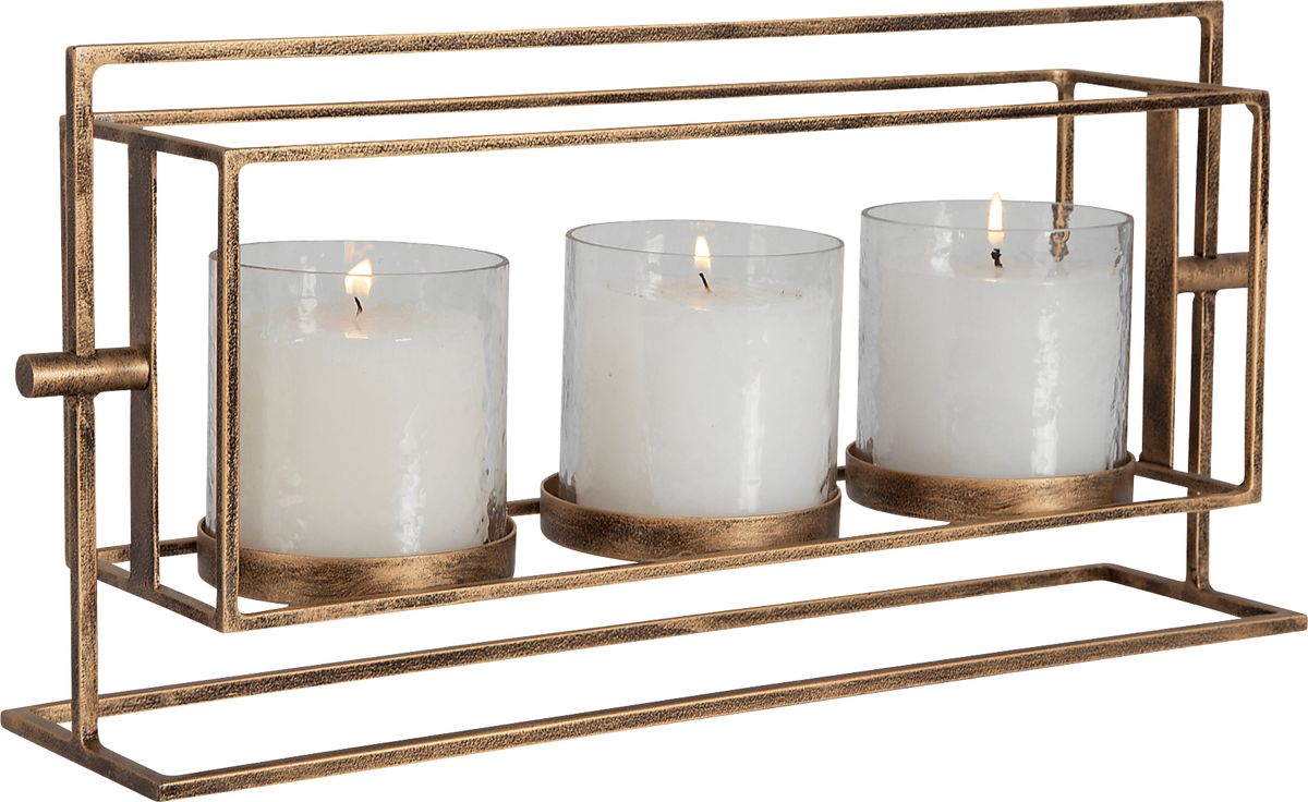 Menix Gold Yellow Candle Holder | Rooms to Go