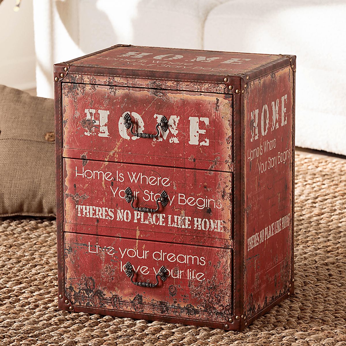 Menoher Red Storage Trunk | Rooms to Go