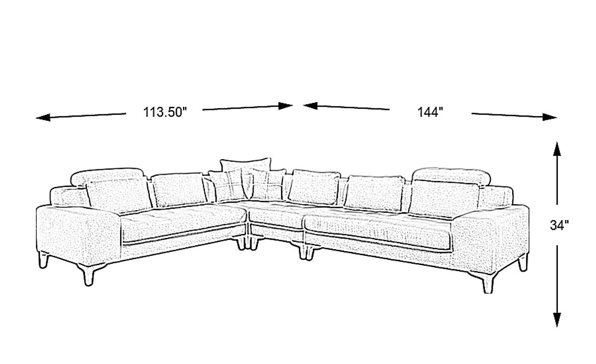 Mercer Place White Boucle,Textured Textured 4 Pc Sectional | Rooms to Go