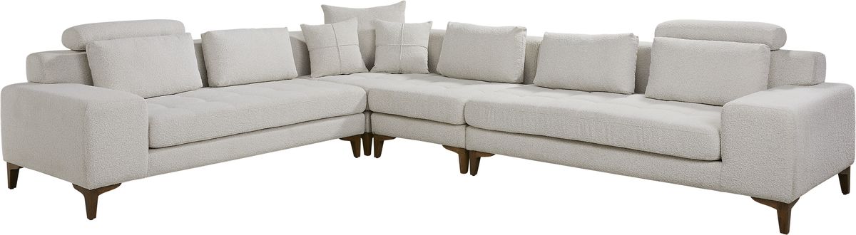 Mercer Place 7 Pc Off-White Beige,White Polyester Fabric Living Room ...