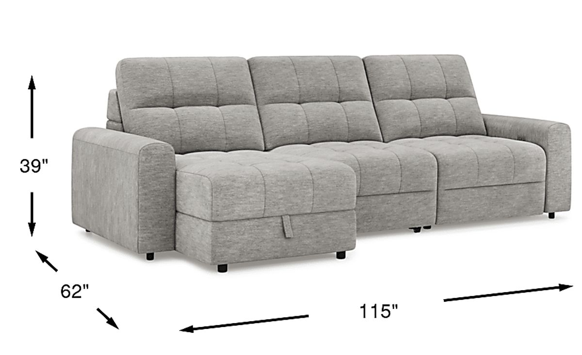 Meriwether Gray Chenille Fabric 3 Pc Reclining End, Power Slider + Laf ...