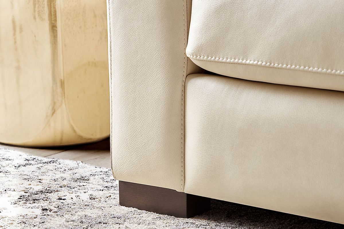 Messina Ivory Beige Leather Sofa | Rooms to Go