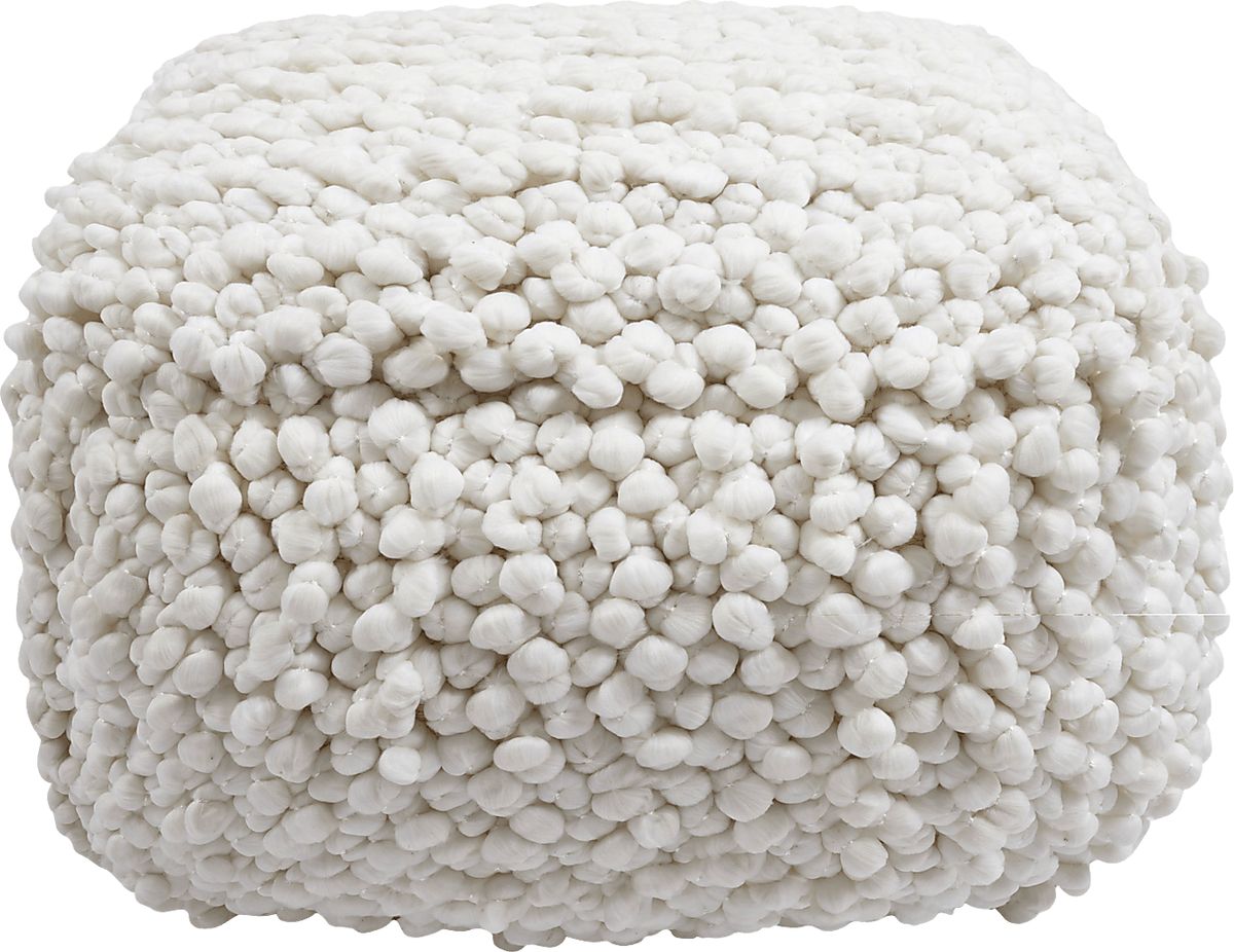 Midasvista Cream Beige Cotton,Polyester Fabric Pouf | Rooms to Go