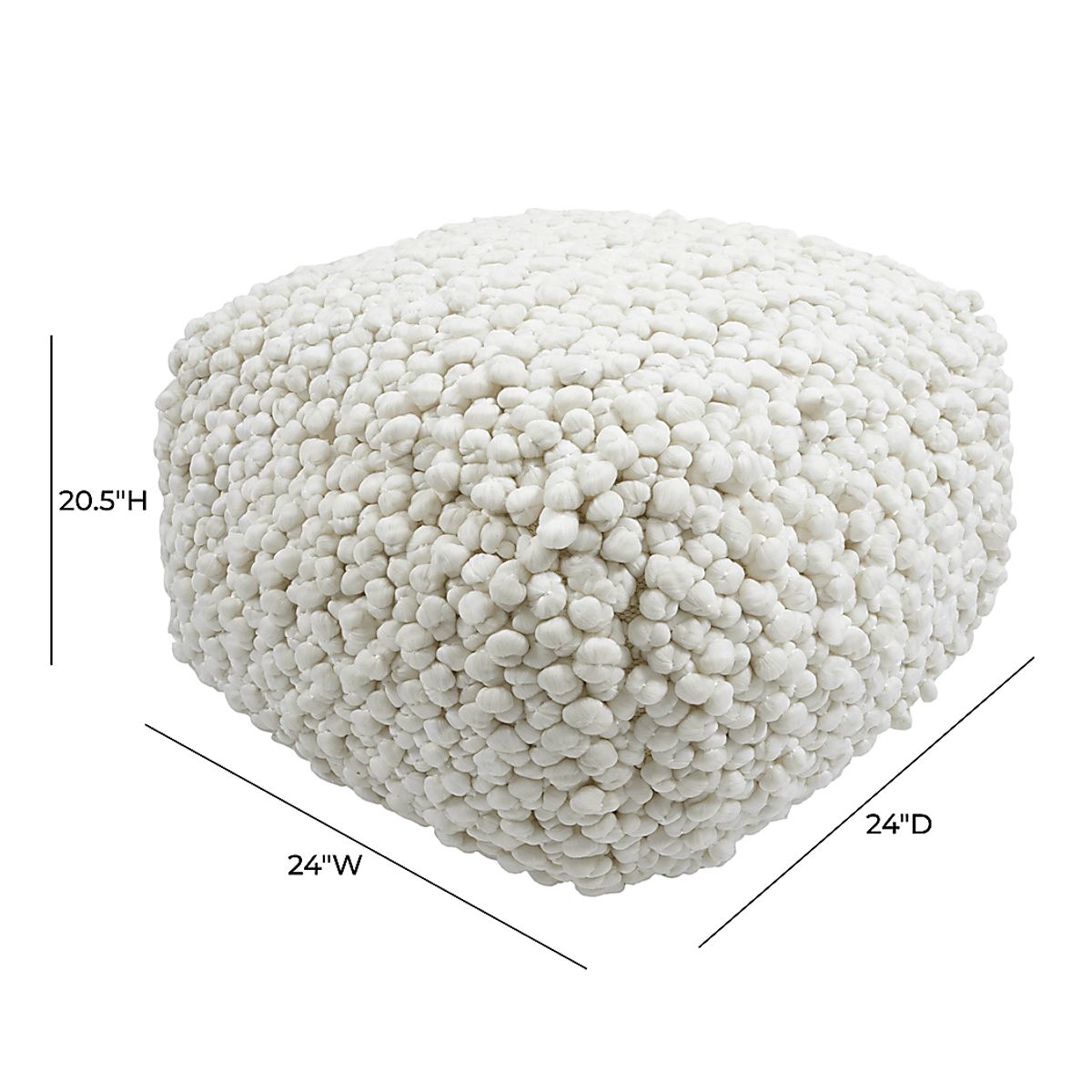 Midasvista Cream Beige Cotton,Polyester Fabric Pouf | Rooms to Go