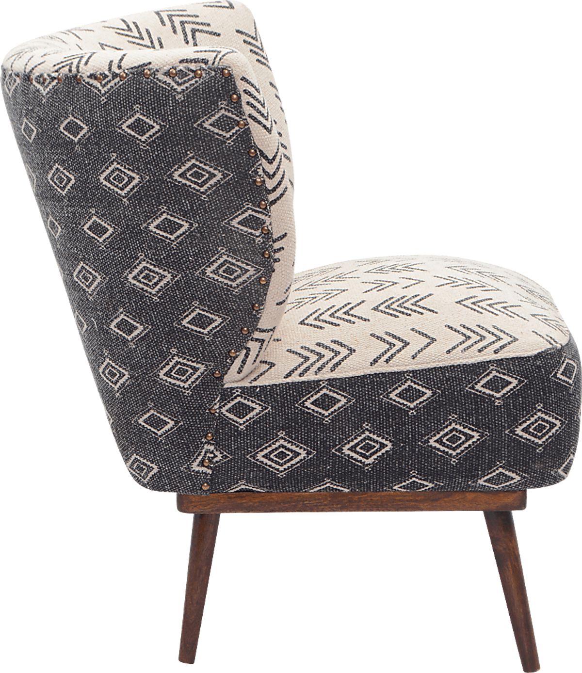 Mideli Black,Cream Beige,Black Cotton Fabric Accent Chair | Rooms to Go