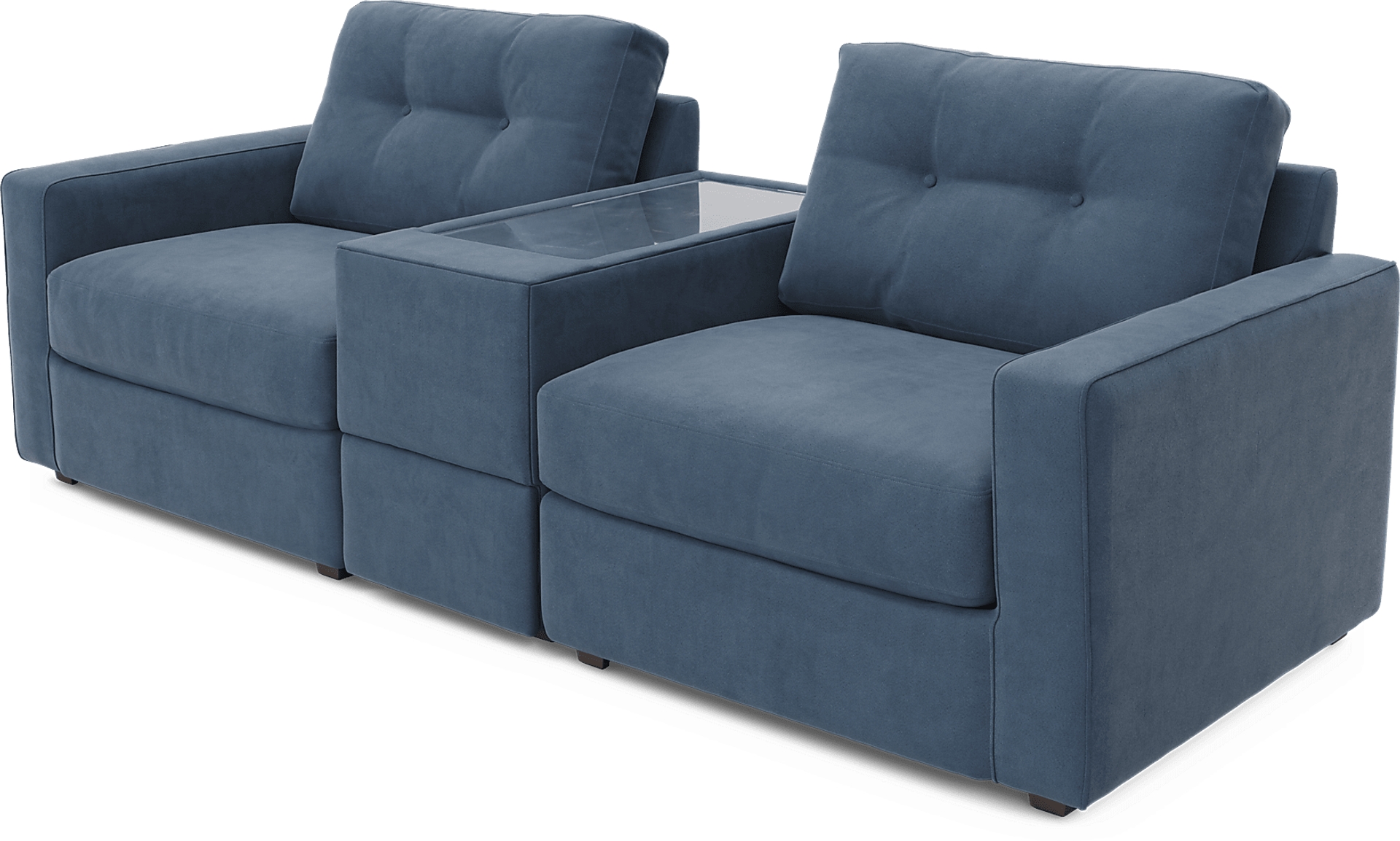 Drew & Jonathan Modularone Midnight Blue Microfiber 3 Pc Modular ...