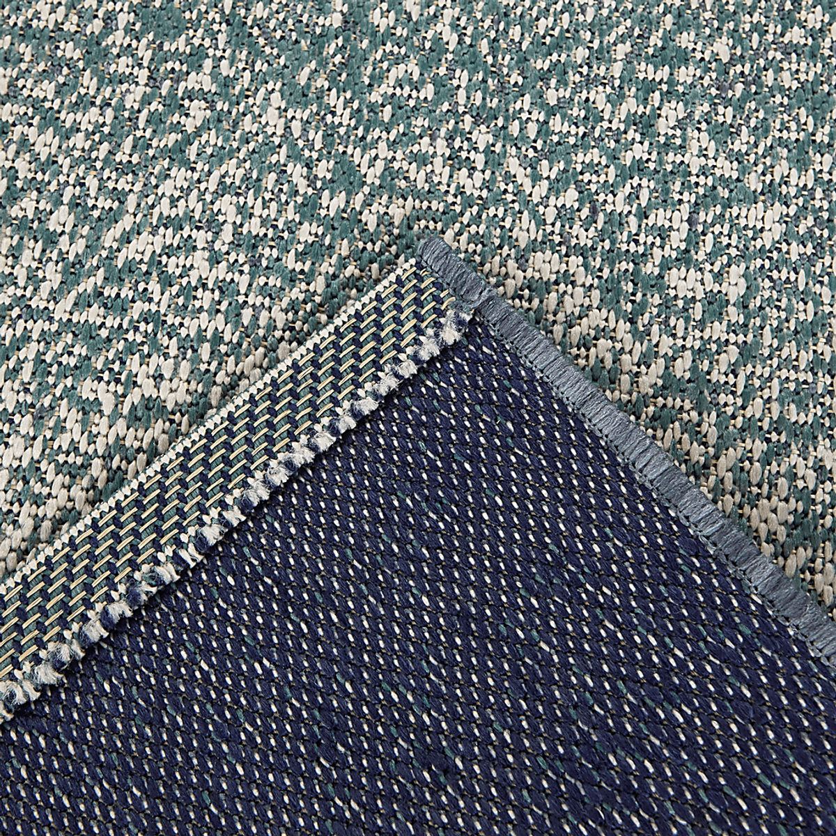 Midnight Fade Blue Polypropylene Fabric Outdoor Rug | Rooms to Go