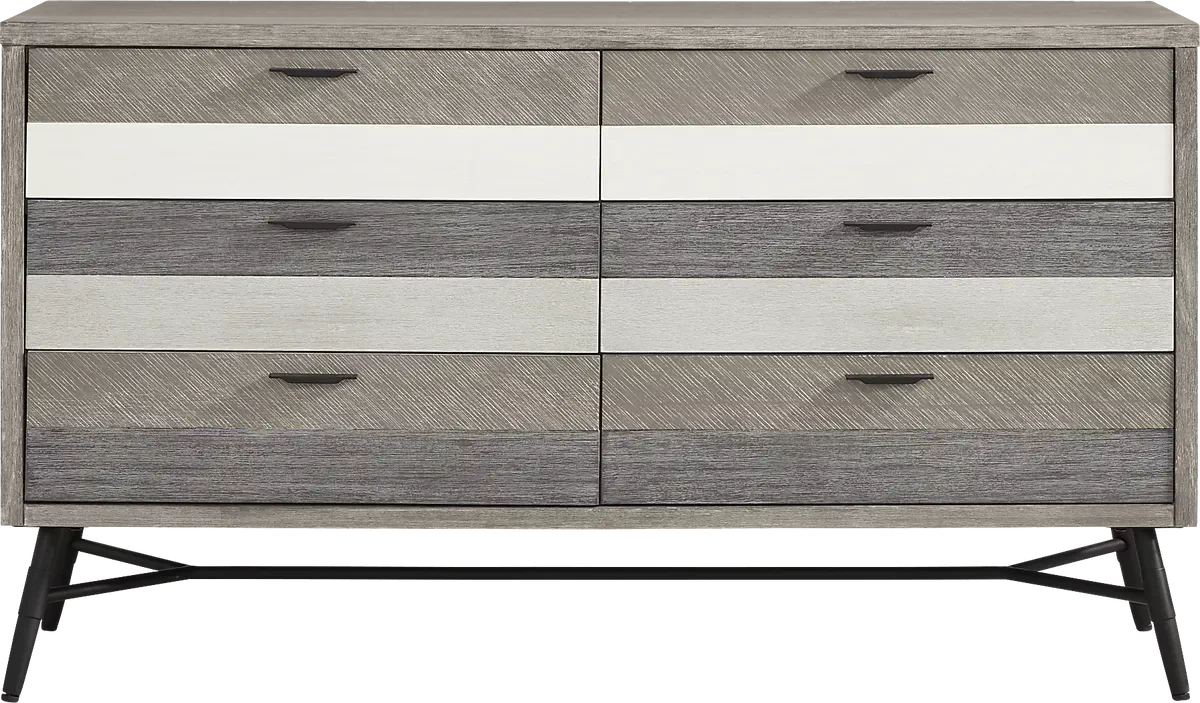 Midtown Loft 6 Pc Gray King Bedroom Set With Dresser Mirror 3 Pc King Panel Bed Nightstand Rooms to Go